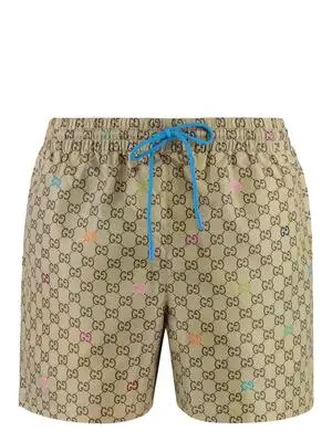 Gucci Gg Motif Swim Shorts - Neutrals