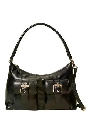 TWINSET Pocket-embellished Buckle-detail Shoulder Bag - Black