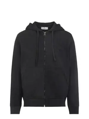 Etro Zip-up Cotton Hoodie With Pockets - Black