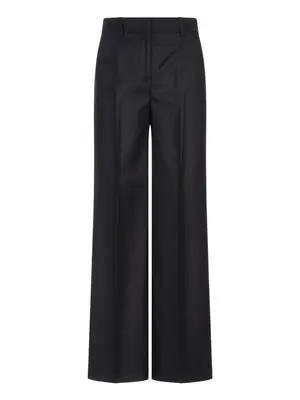 Incotex Wide Leg Trousers - Black
