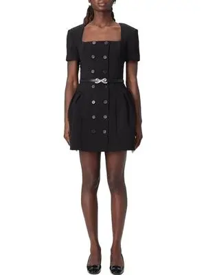 SELF-PORTRAIT Double-breasted Mini Dress - Black