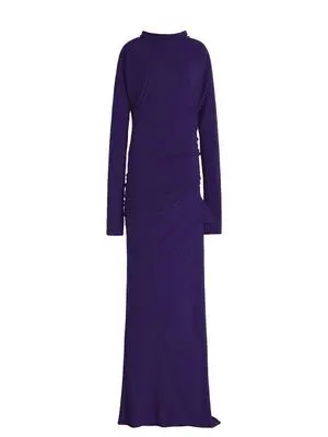 COLLEEN ALLEN Twist Gathered Maxi Dress - Purple