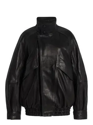 NOUR HAMMOUR Ariste Leather Bomber Jacket
