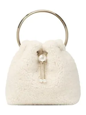 JIMMY CHOO Bon Bon Shearling Top-Handle Bag