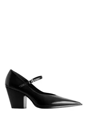 Cos Leather Heeled Mary Jane Shoes - Black