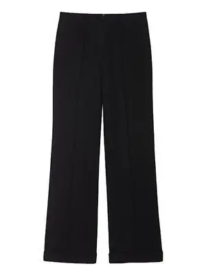 Sandro Straight-leg High-rise Trousers - Black