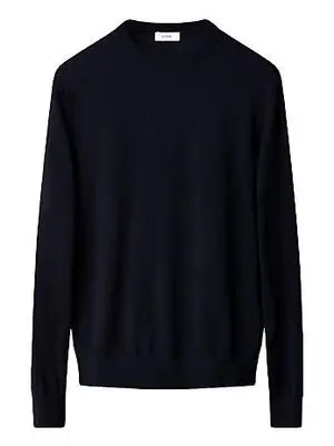 Eton Crewneck Wool Jumper Navy Blue