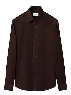 Eton Solid Corduroy Casual-fit Cotton Shirt M Dark Brown