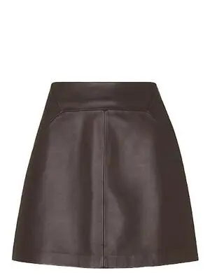 Whistles A-line High-rise Mini Leather Skirt - Brown