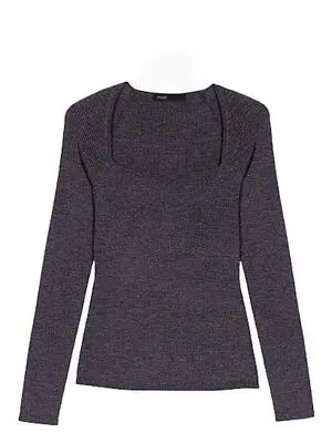 Maje Slim-fit Wool-blend Jumper - Grey