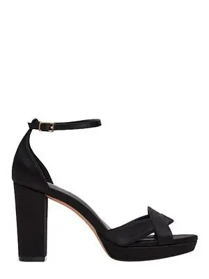 PHASE EIGHT Crossover-strap Satin Heeled Sandals - Black