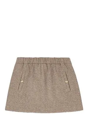 Maje Mid-rise Wool-blend Mini Skirt - Beige