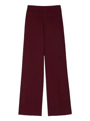 Sandro Wide-leg High-rise Trousers - Bordeaux