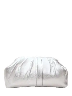 PHASE EIGHT Metallic Faux-leather Pouch - Silver