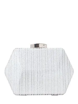 PHASE EIGHT Rhinestone-embellished Clutch - Silver