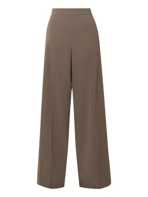 JOSEPH Alane Crepe Wide-Leg Pants Brown