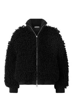 Moncler Edward Enninful Wool-blend Zip-up Cardigan - Black