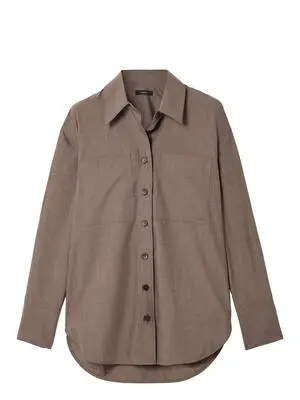 JOSEPH Herold Wool Shirt Mushroom