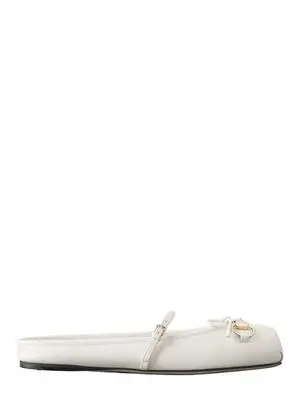 Gucci Horsebit-detailed Leather Ballet Flats - Off-white