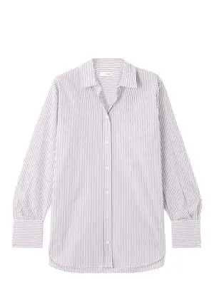 FRAME Striped Cotton-poplin Shirt - White