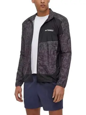 Adidas Abstract-print Zip-up Jacket - Grey