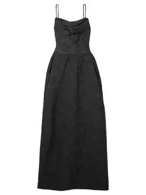 EMILIA WICKSTEAD Kiril Draped Jacquard Gown - Black