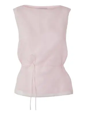 Altuzarra Siggi Silk-organza Top With Tie Details - Pink