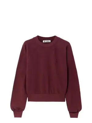 Eterne Sonny Embroidered Cotton-jersey Sweatshirt - Burgundy