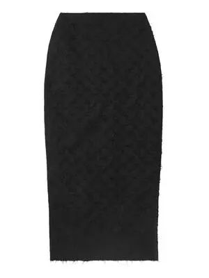 DESTREE Monica Fil Coupé Organic Cotton Midi Skirt - Black