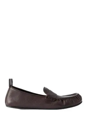 Acne Studios Textured-leather Loafers - Brown