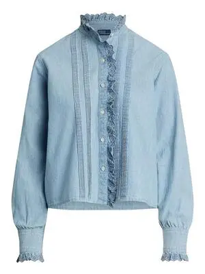 Ralph Lauren Ruffle-trim Top - Chambray