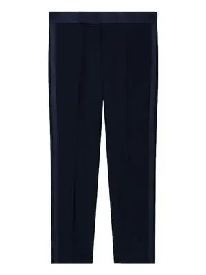 Giorgio Armani Wool Crêpe Trousers With Grosgrain Insert - Red