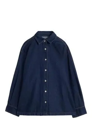 7 For All Mankind Pleated Overshirt - Denim