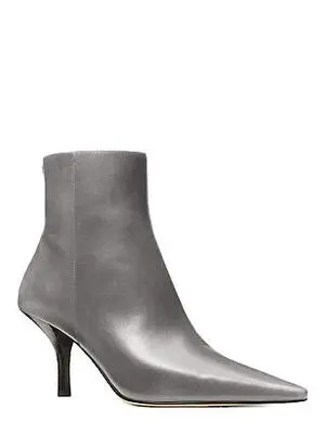 Michael Kors Selina Burnished Leather Ankle Boots - Grey