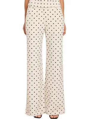 Amanda Uprichard Saddler Polka Dot Pants - Beige Black