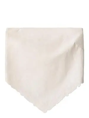 Miu Miu Embroidered Slubbed Canvas Bandana Top - Ivory