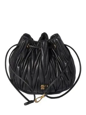 Miu Miu Matelassé Nappa Leather Pouch - Black