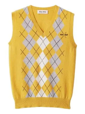Miu Miu Cashmere Vest - Yellow