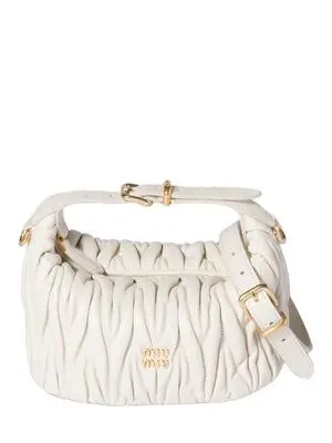Miu Miu Matelassé Nappa Leather Pouch - White