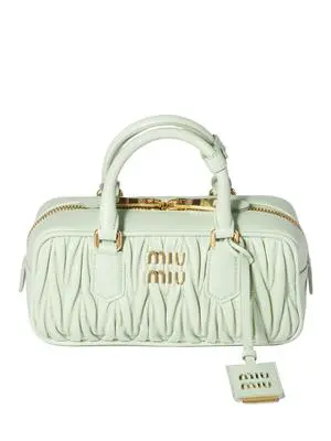 Miu Miu Arcadie Matelassé Nappa Leather Bag - Aqua