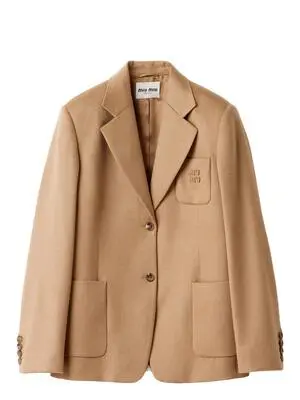 Miu Miu Single-breasted Camel Hair Jacket - Camel Brown