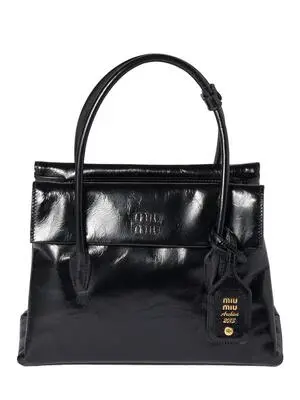 Miu Miu Solitaire Shiny Leather Bag - Black