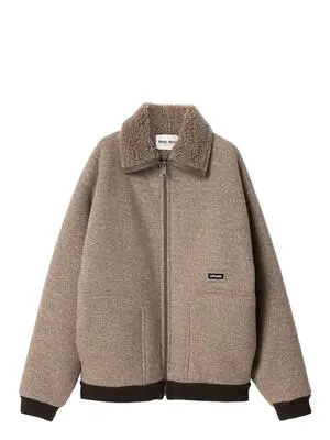 Miu Miu Cotton Fleece Zipper Blouson Jacket - Cord