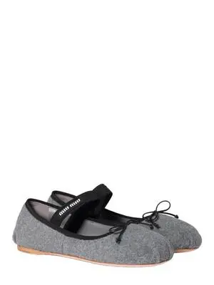 Miu Miu Fleece Ballerinas - Grey
