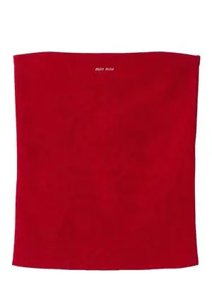Miu Miu Cotton Knit Tube Top - Red