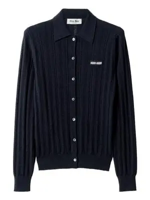 Miu Miu Buttoned Cashmere Cardigan - Navy