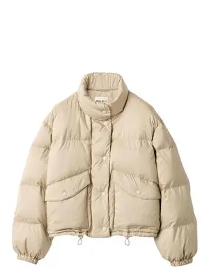 Miu Miu Technical Pongé Down Jacket - Sand Beige