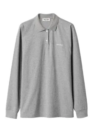 Miu Miu Jersey Polo Shirt - Grey