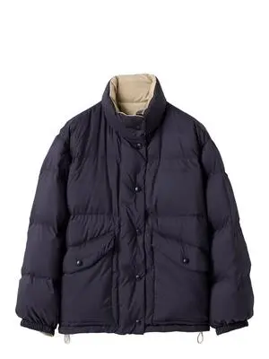 Miu Miu Technical Pongé Down Jacket - Beige Sable/blue