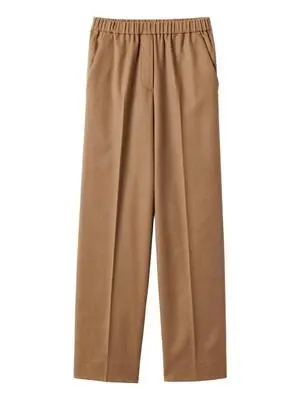 Miu Miu Camel Hair Drawstring Pants - Camel Brown